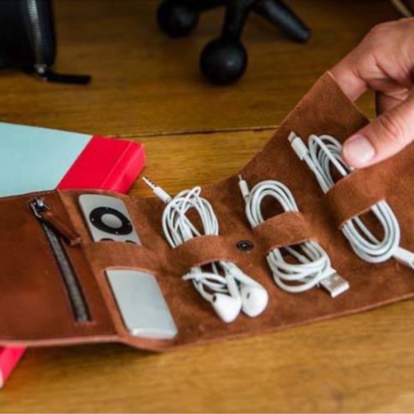 this is ground | Other | New Leather Organizer Cable Storage Roll Made ...